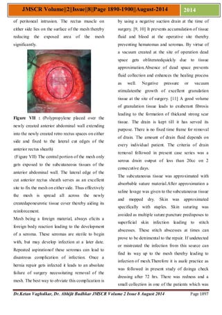 Combined Tissue and Mesh repair for Midline Incisional Hernia | PPT