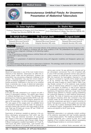 Enterocutaneous Umbilical Fistula: An Uncommon Manifestation of ...