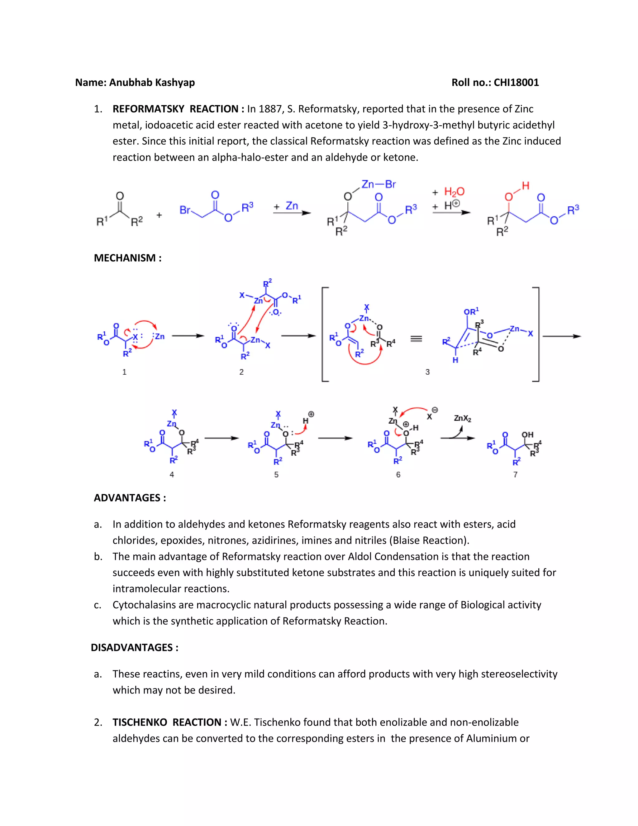 Organic Chemistry Name Reaction with mechanisms 140 | PDF