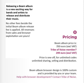 Flyer Tribe of Noise Beam Albums | PDF