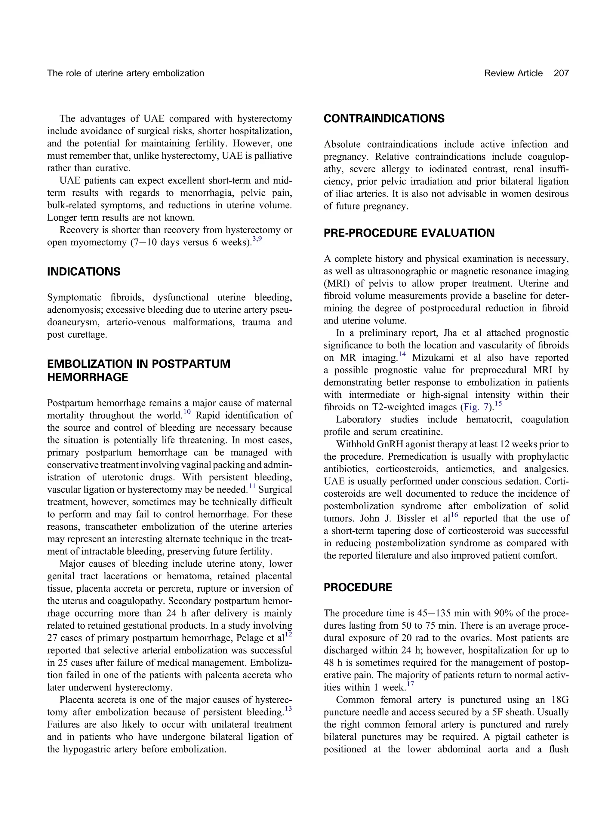 The role of uterine artery embolization in gynecology practice | PDF