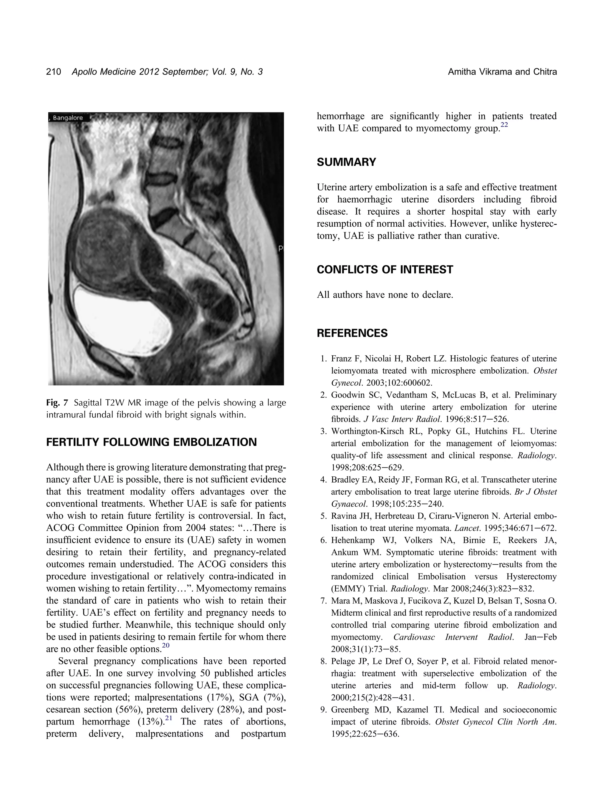 The role of uterine artery embolization in gynecology practice | PDF