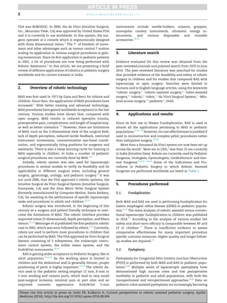 Current perspectives in robotic assisted pediatric surgery | PDF