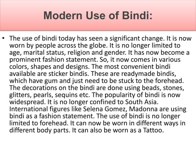 Bindi | PPTX