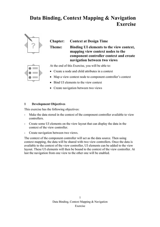 Bindingcontext Mappingnavigation Exercise Pdf