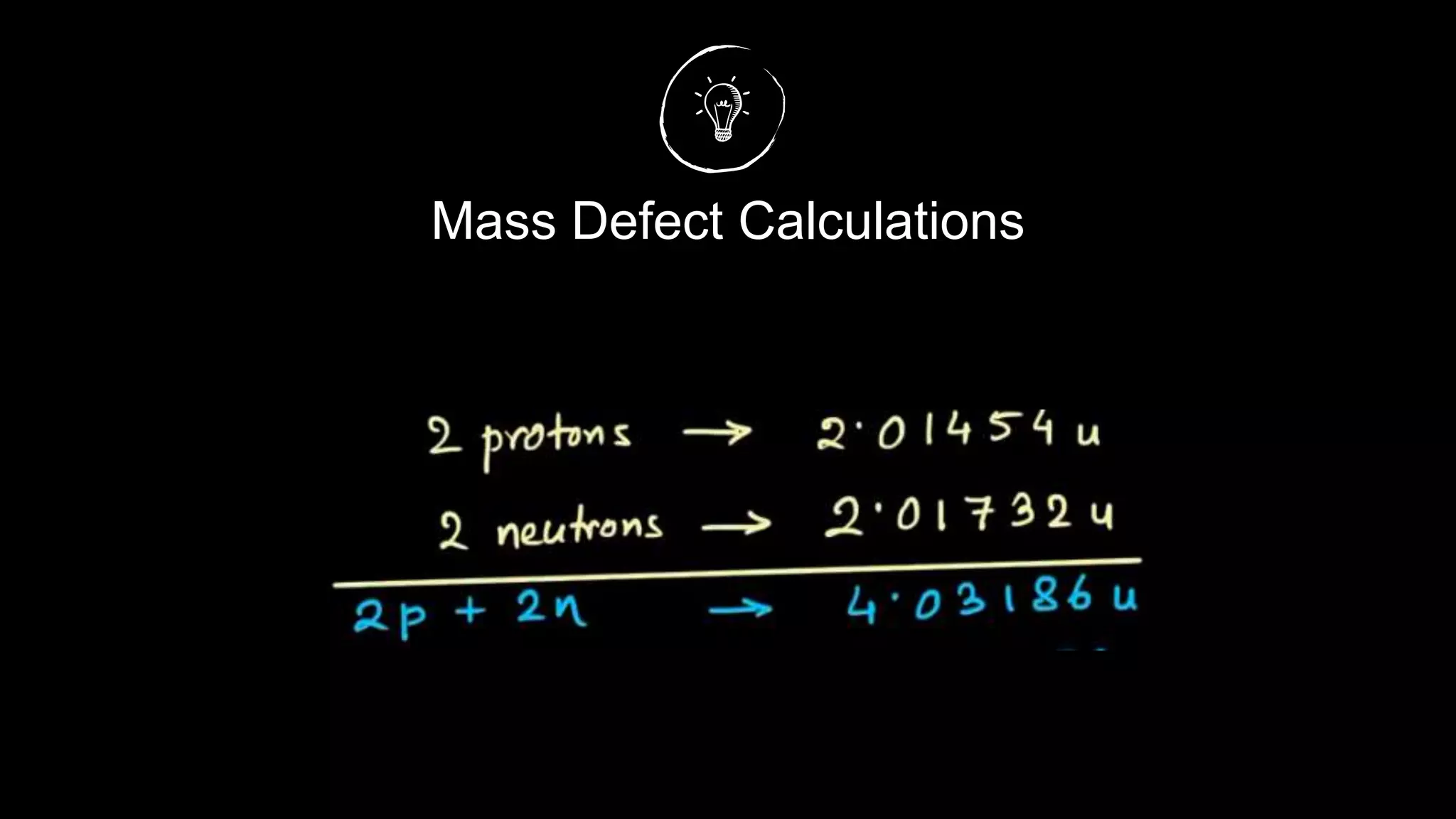 Binding Energy, Calculation & Mass Defect. Animation Presentation of ...