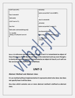 Binding,interface,abstarct class | DOCX | Programming Languages | Computing