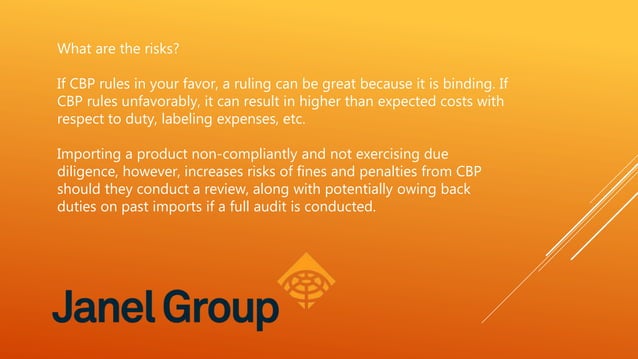 Binding ruling Risks & Rewards | PPT