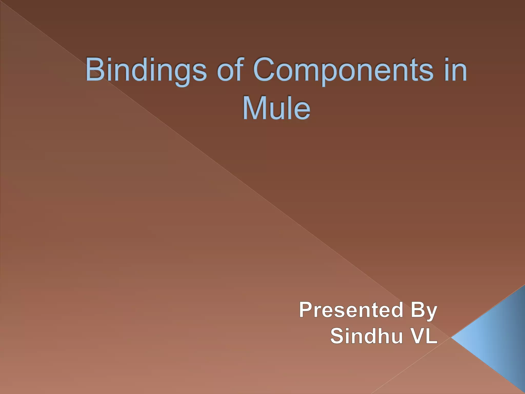 Bindings of components in mule | PPTX