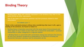 Binding theory | PPTX