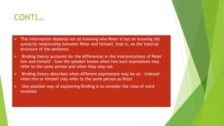 Binding theory | PPTX