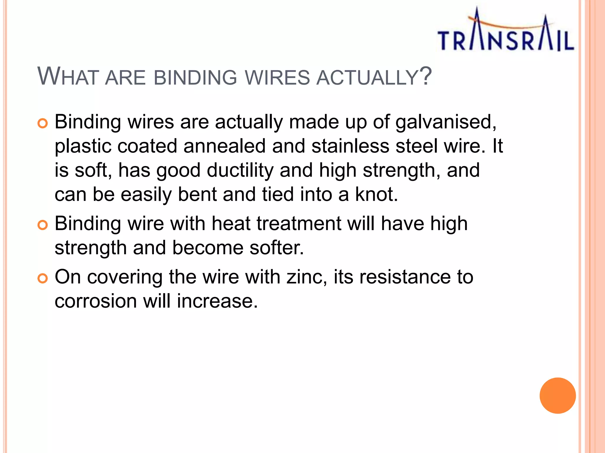 Binding wires & zinc spray | PPTX