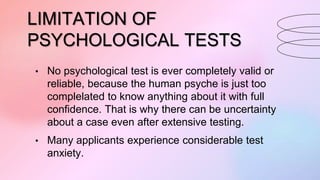psychological assessment and tests presentation | PPTX