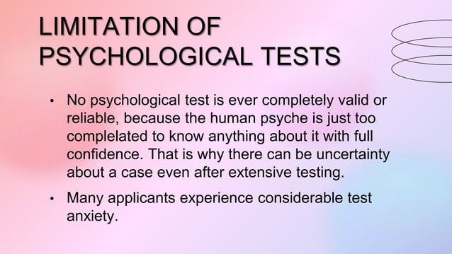 psychological assessment and tests presentation | PPTX