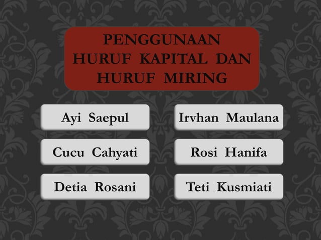 Bahasa Indonesia, Penggunaan Huruf Kapital dan Miring | PPTX