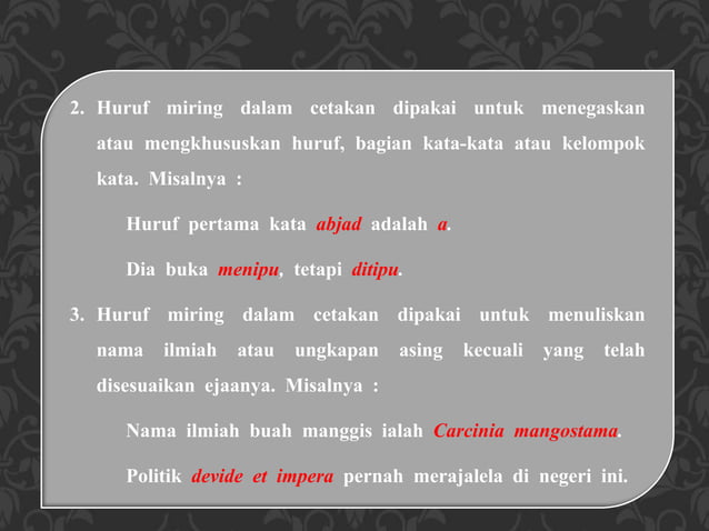 Bahasa Indonesia, Penggunaan Huruf Kapital dan Miring | PPTX