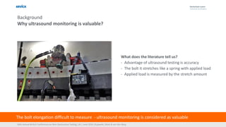 Combining ultrasound non-destructive testing and bolting methods to ...