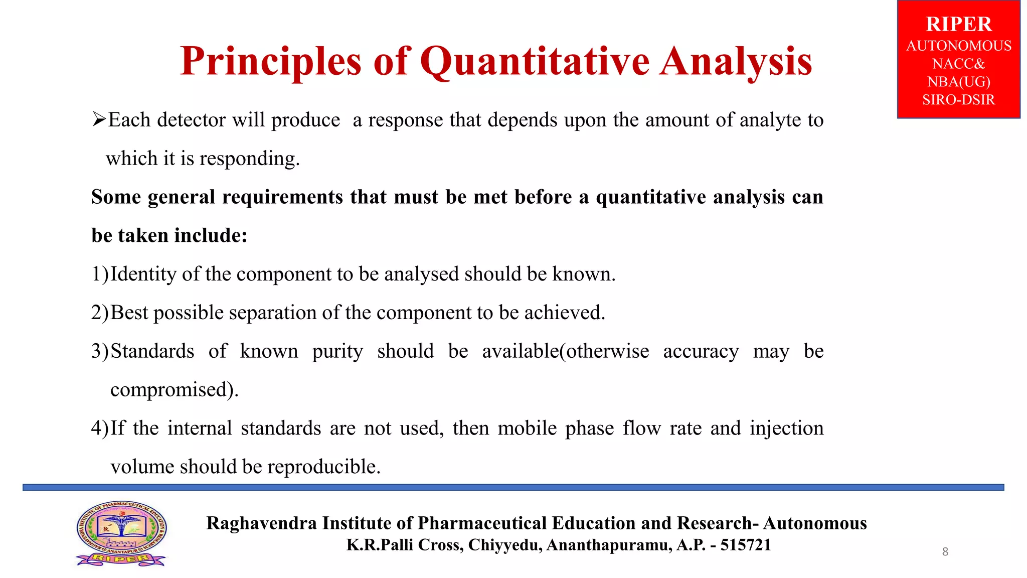 QUANTIFICATION METHODS OF HPLC | PPTX