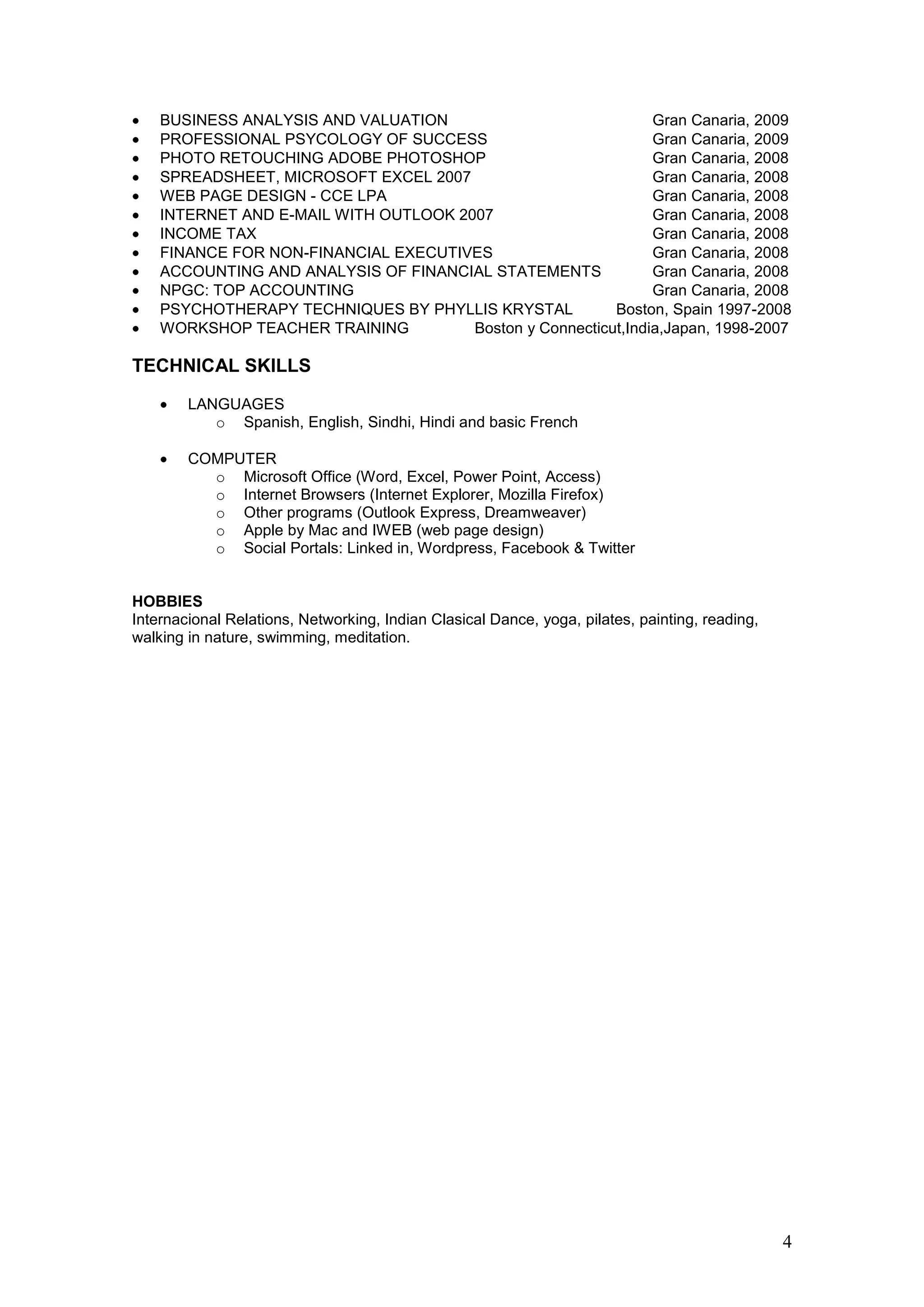 Bindu Dadlani CV English | DOCX