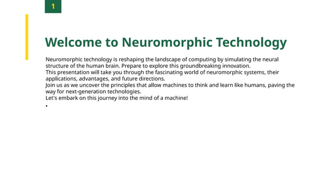 Neuromorphic technology mimicking the brain for advanced computing | PPT