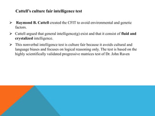 Intelligence Tests | PPTX | Educational Assessment | Education