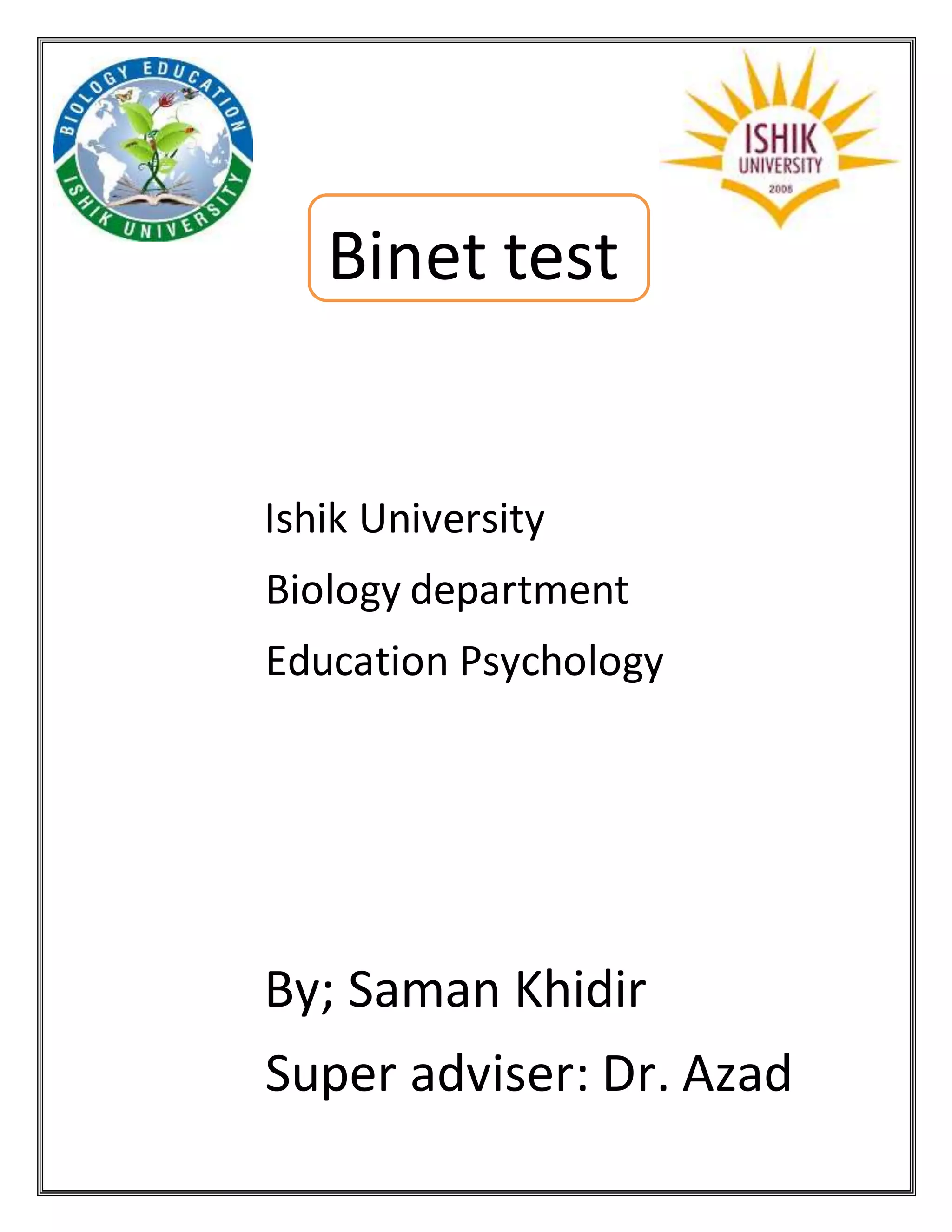 Binet test | DOCX