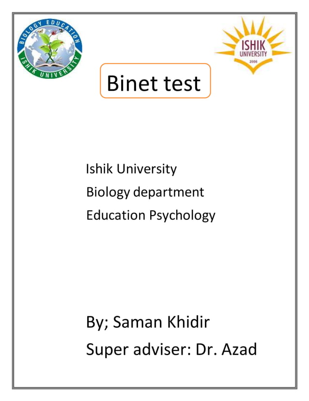 Binet test | DOCX | Standardized Testing | Educational Assessment