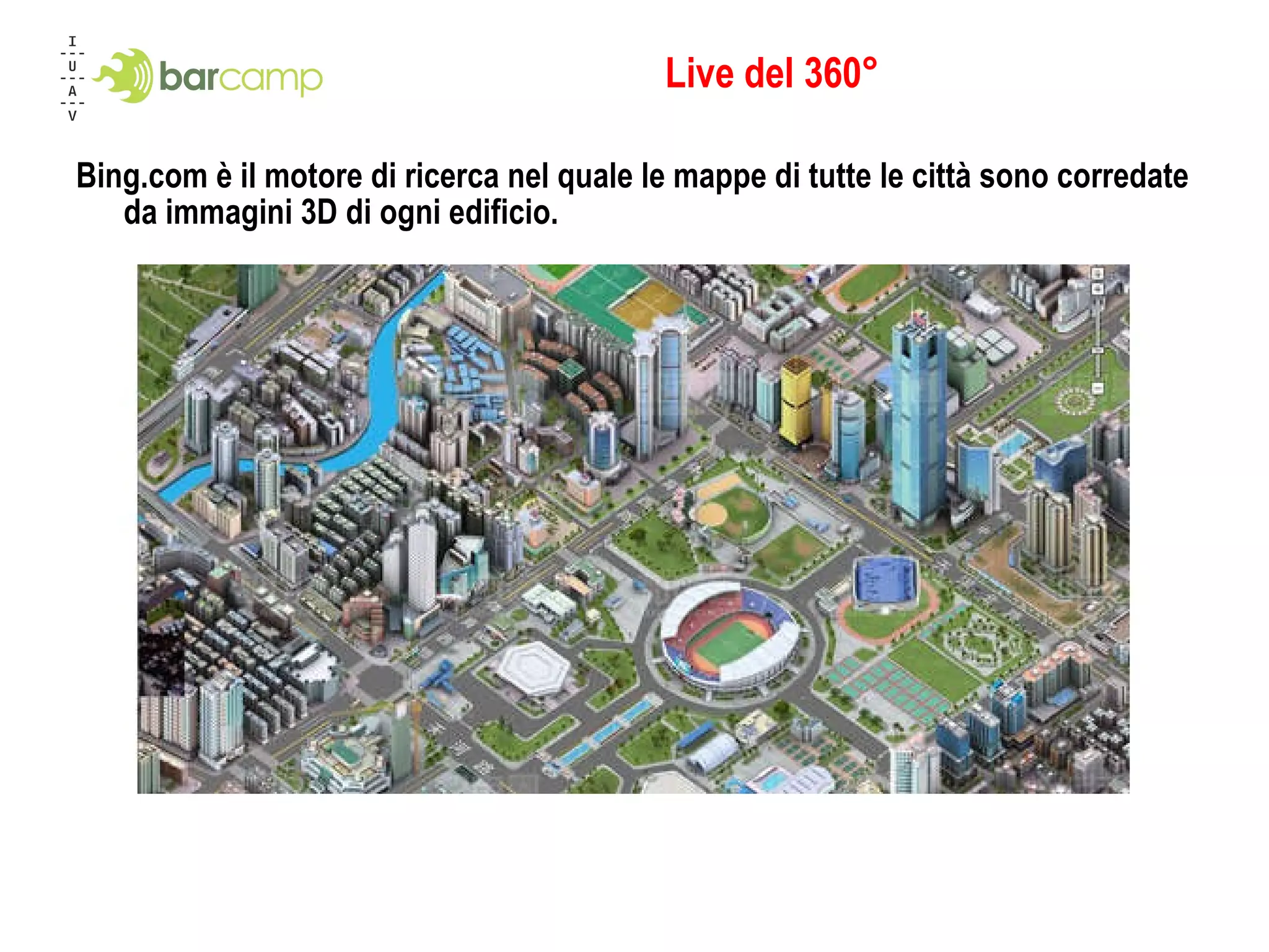 Live a 360°, Bing maps e Google maps | PPT