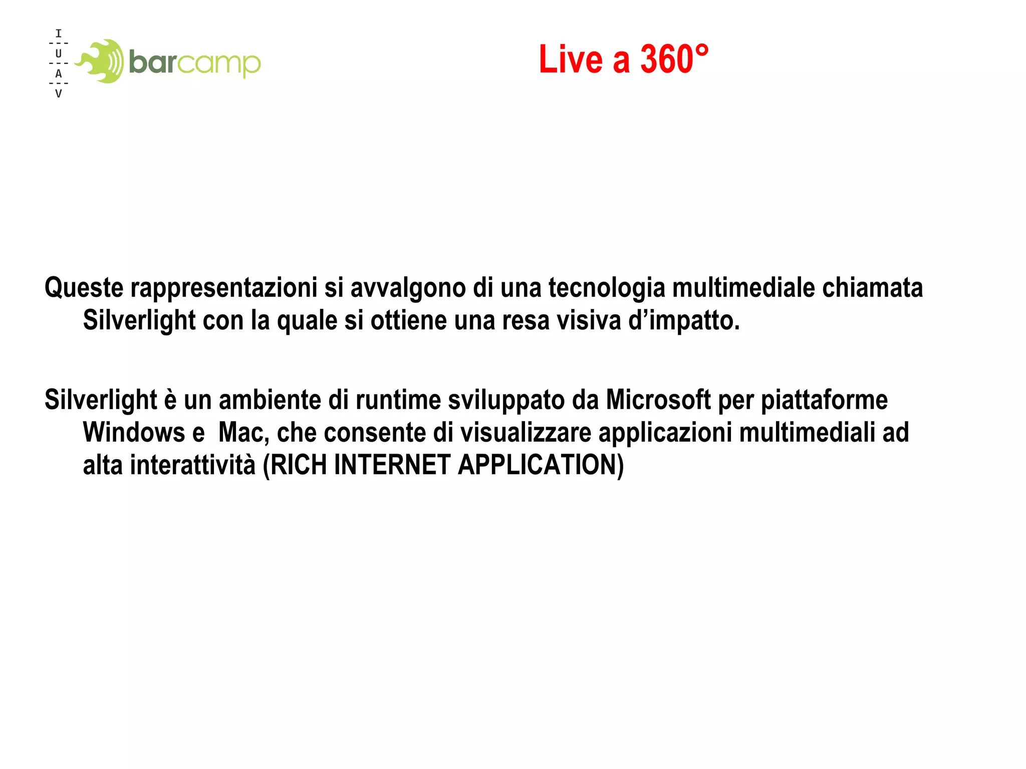 Live a 360°, Bing maps e Google maps | PPT