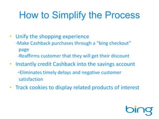Bing Cashback Marketing Plan | PPT