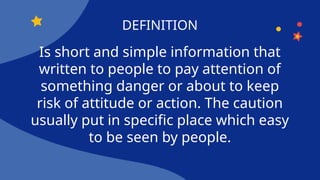 Linguistic (Language) feature of Caution Text | PPTX