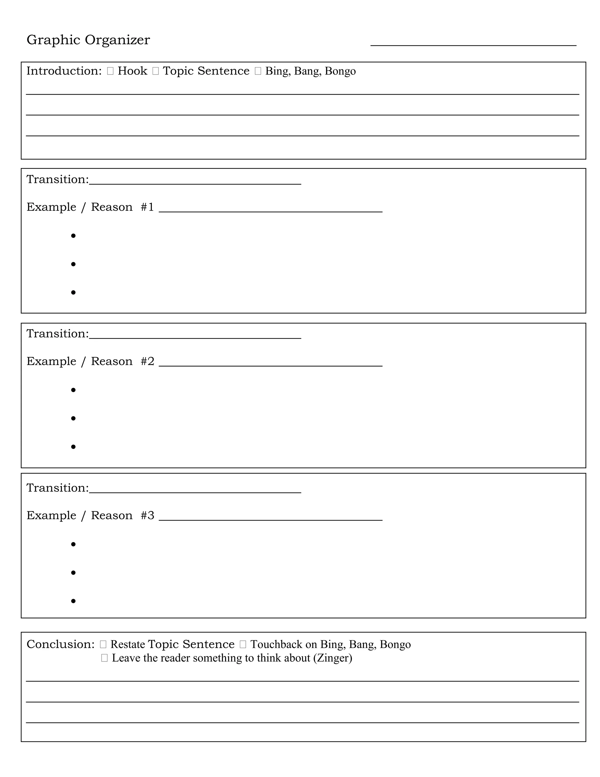 Bing, bang, bongo graphic organizer | PDF