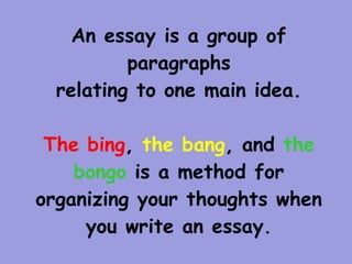 Bing Bang Bongo PPT | PDF