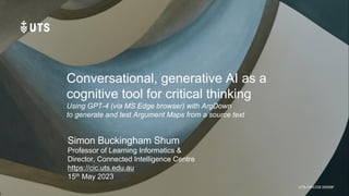 Conversational, generative AI as a cognitive tool for critical thinking | PDF | Artificial ...