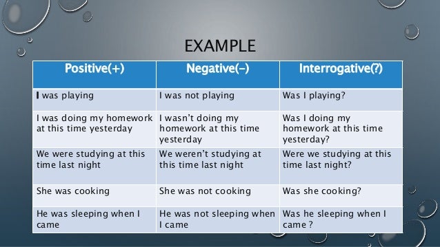 Project English Past Continuous Tense