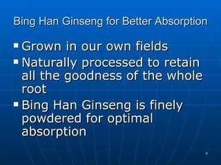 Bing Han Refined Ginseng Powder Taste And Feel The Difference | PPT