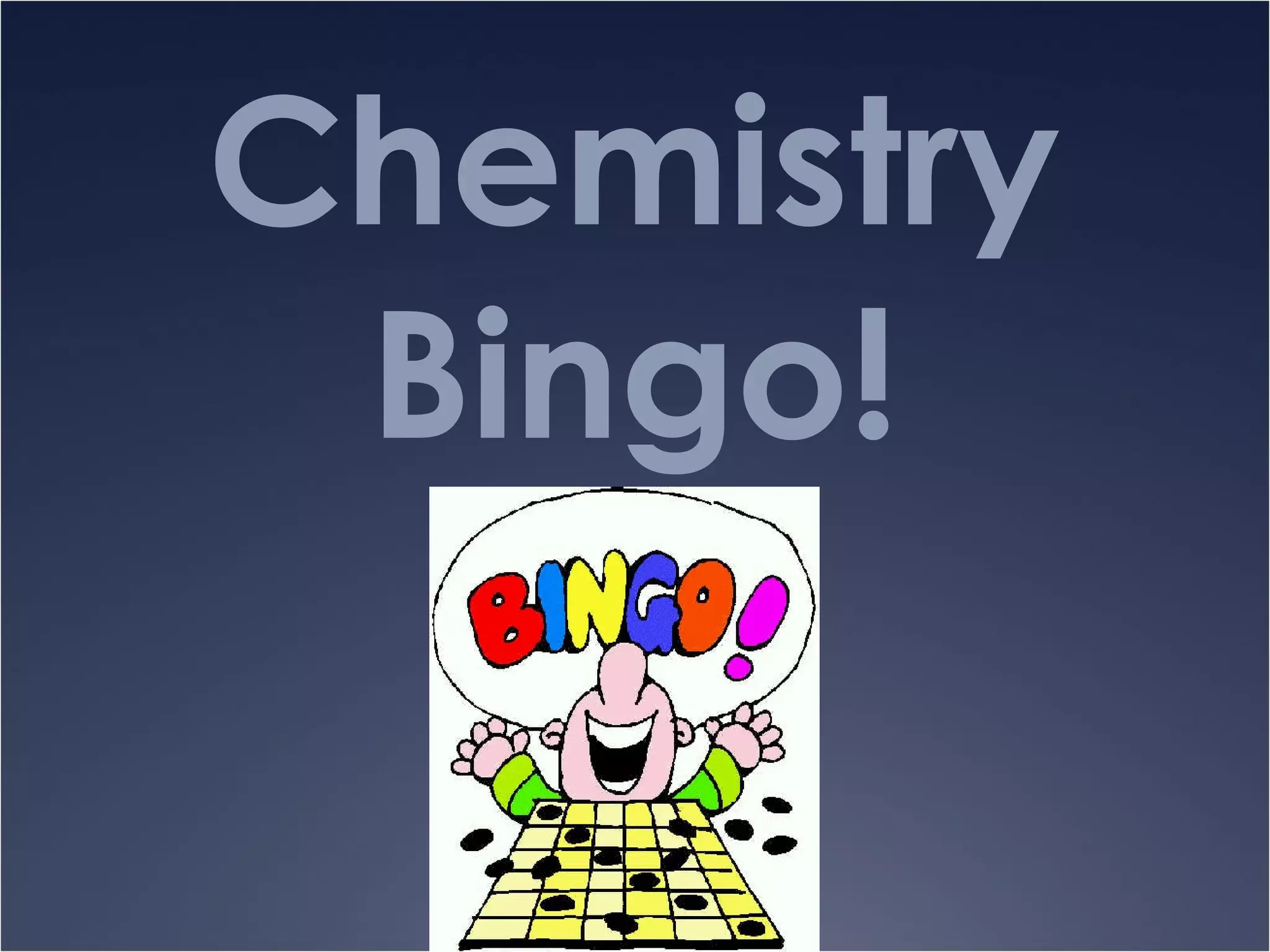 Nomenclature Bingo | PPT