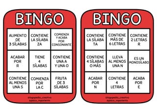 BINGO. Fonético de estructura lingüística | PDF