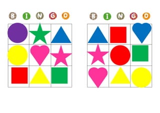 Bingo colorful shapes | DOCX