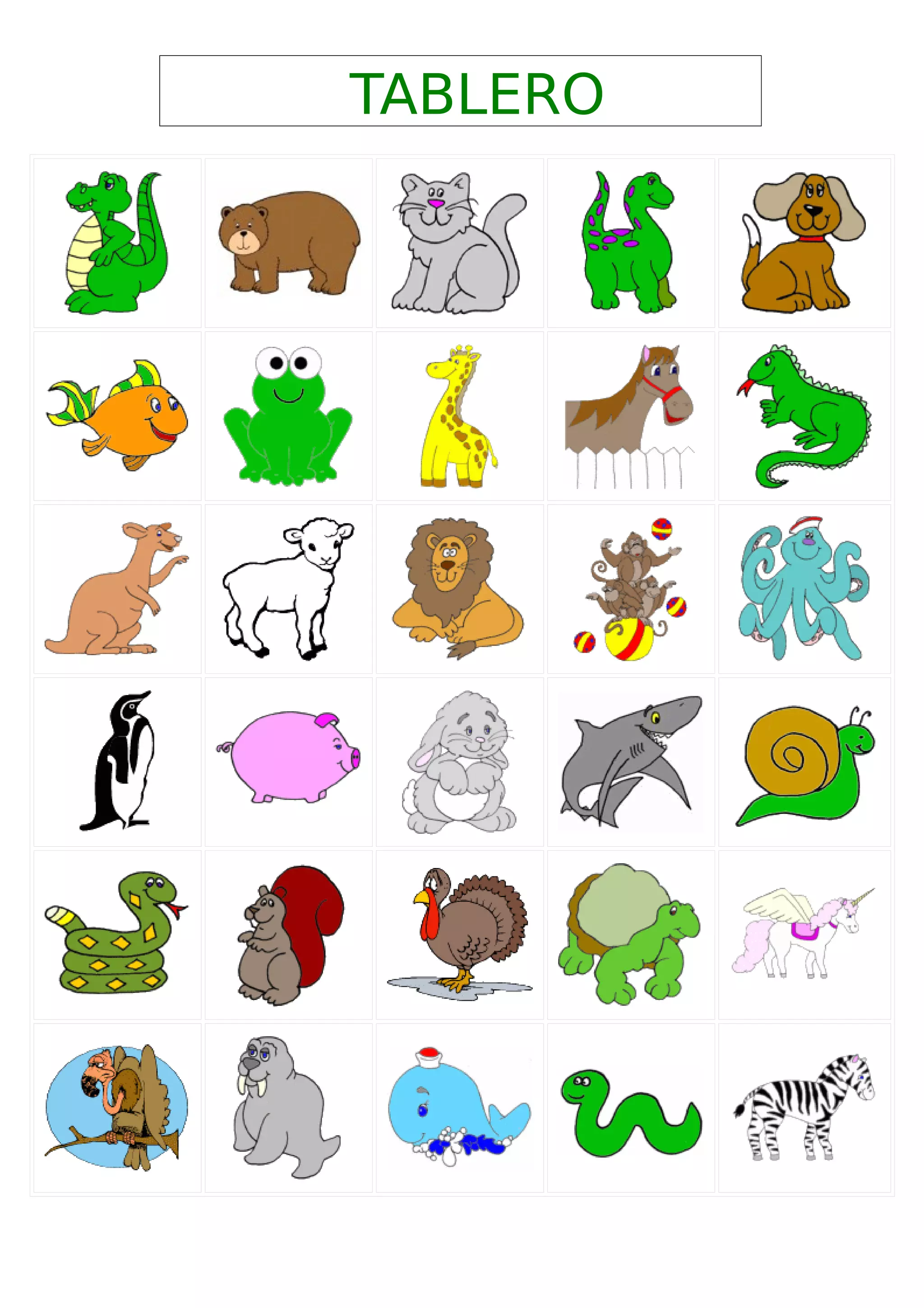 Bingo de animales | PDF