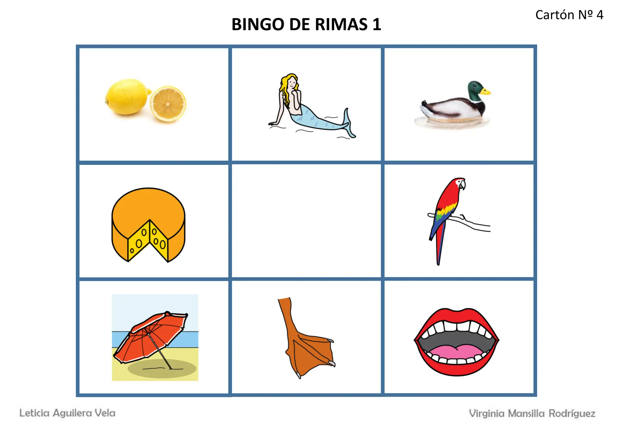 BINGO-DE-RIMAS-MANIPULATIVO-1.pdf primaria | PDF | Casinos & Gambling ...