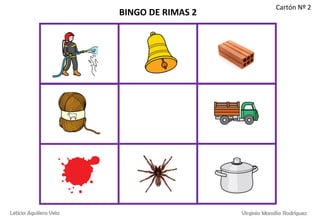 BINGO de rimas para niños lenguaje y terapia | PDF