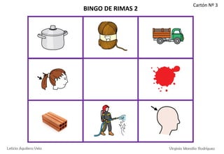 BINGO de rimas para niños lenguaje y terapia | PDF