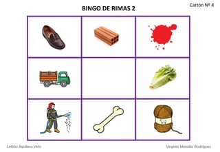 BINGO de rimas para niños lenguaje y terapia | PDF