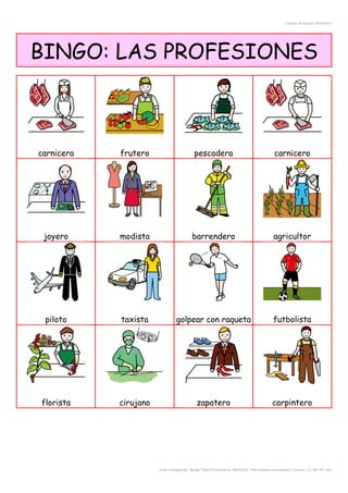 Bingo de las profesiones | PDF