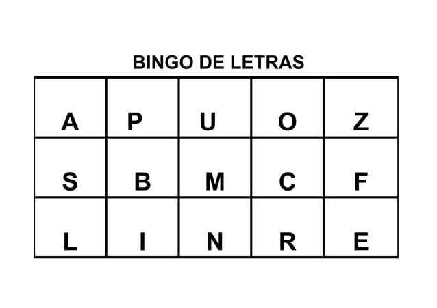 Bingo letras-3 | PPT