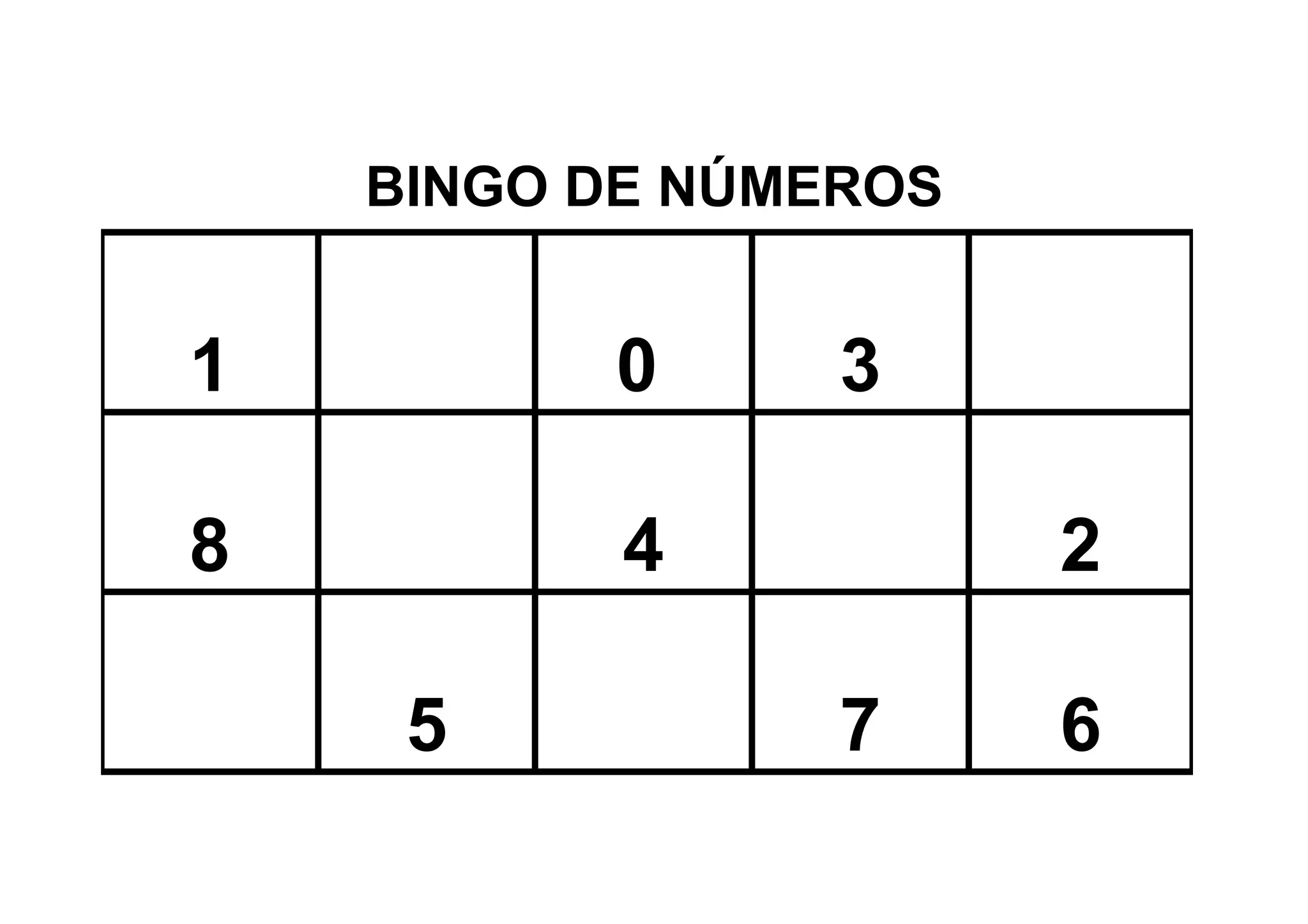 Bingo numeros-infantil | DOC