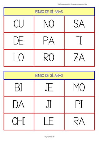 Bingo silábico | PDF