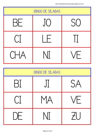 Bingo silábico | PDF