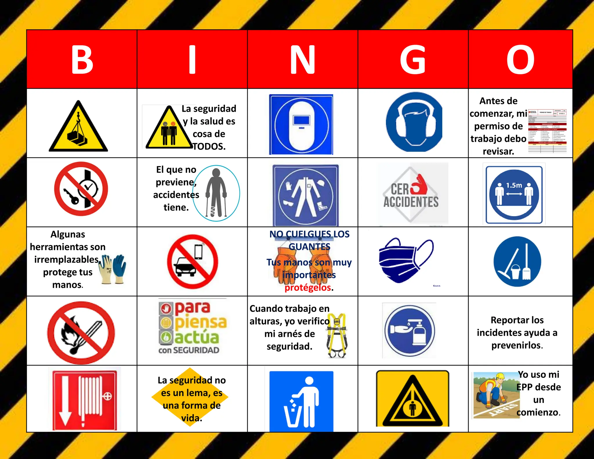BINGO1 semana de la seguridad y salud ta | PDF | Medical Health